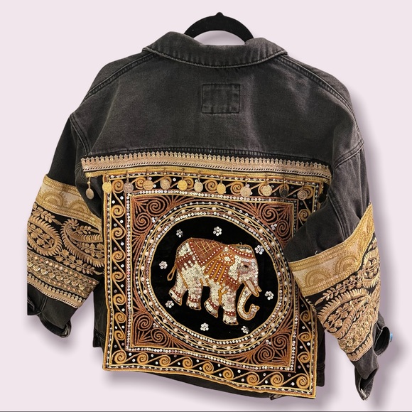 Hand Crafted | Jackets & Coats | Embellished Elephant Jacket With ...